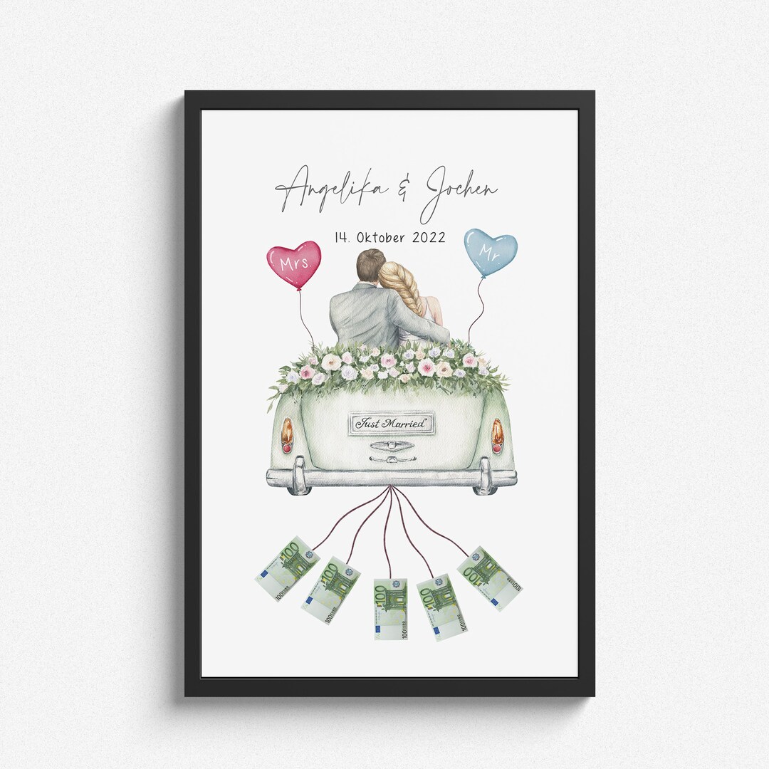 Geldgeschenk Hochzeit fürs Brautpaar Format wählbar - Etsy Schweiz