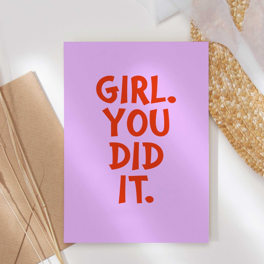 Postcard Girl You Did It Gift Card for Studies, Master's Degree, Exam ...