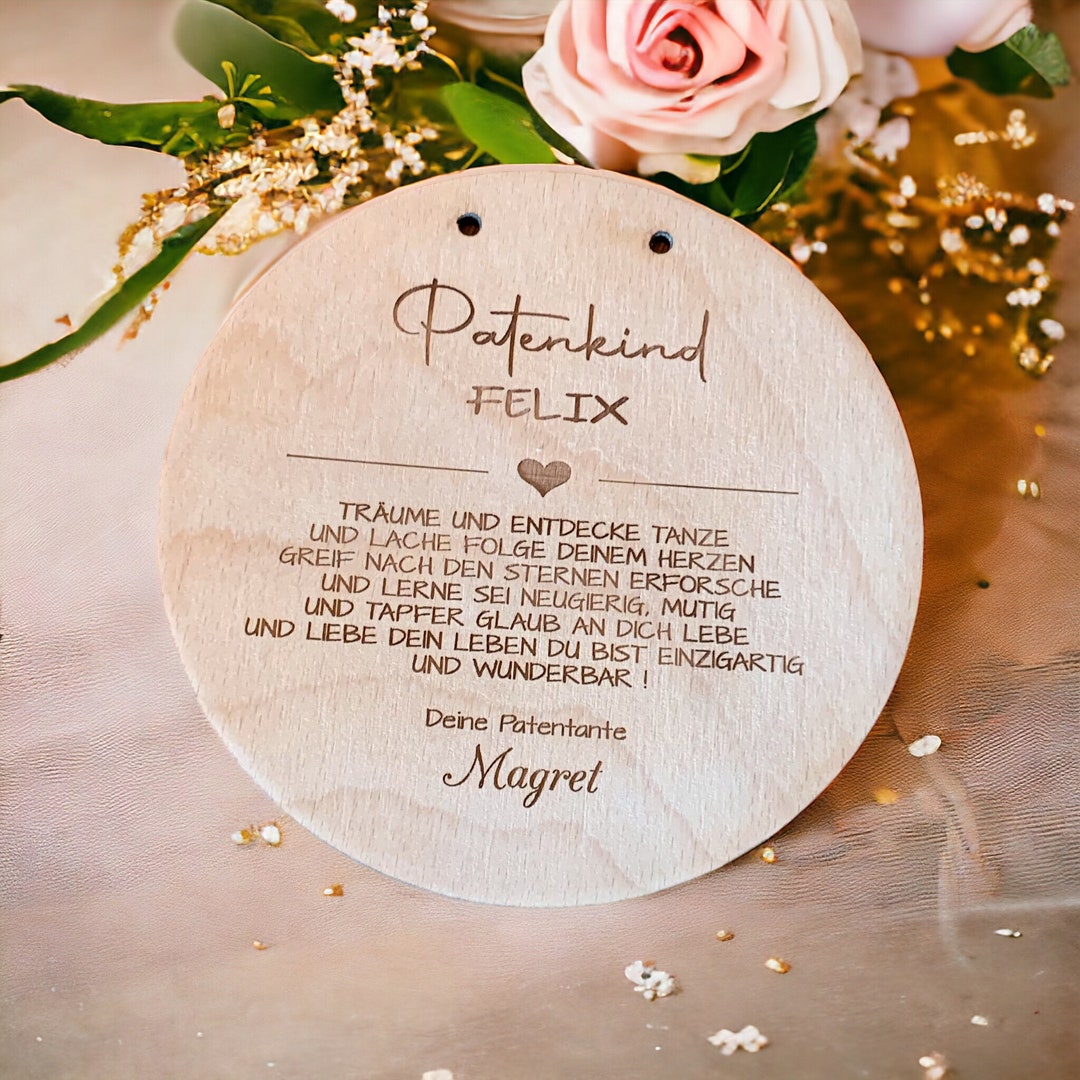 Personalized Wooden Sign for Your Godchild - Gift for Godmother or ...