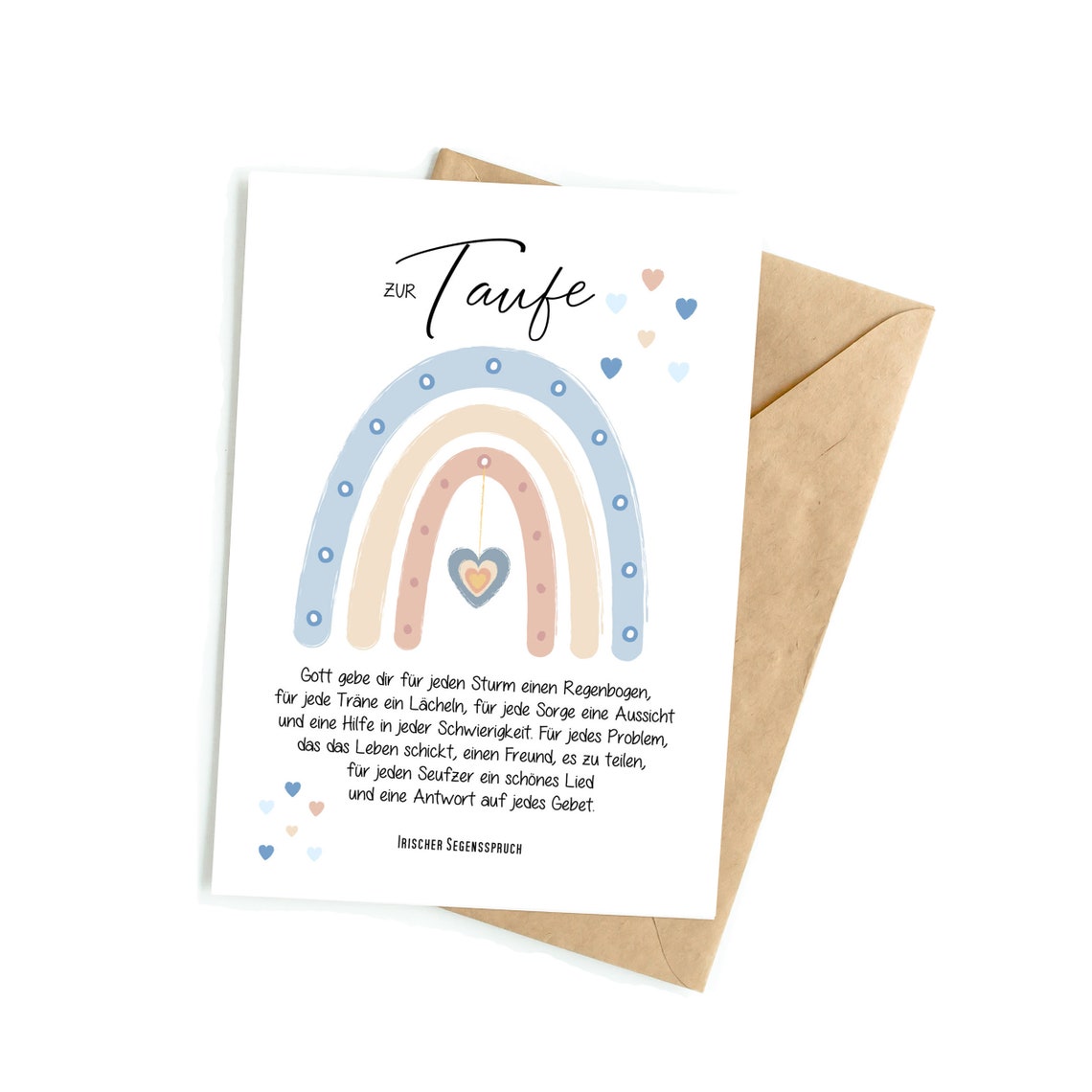 Card Baptism Motif Rainbow, Card for Baptism Holy Baptism, Baptism Card ...