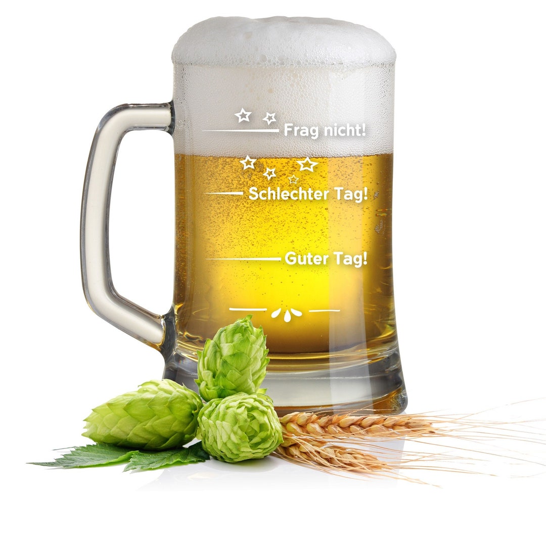 Beer Mug With Engraving good Day Bad Day Don't Ask Funny Gift Idea for ...