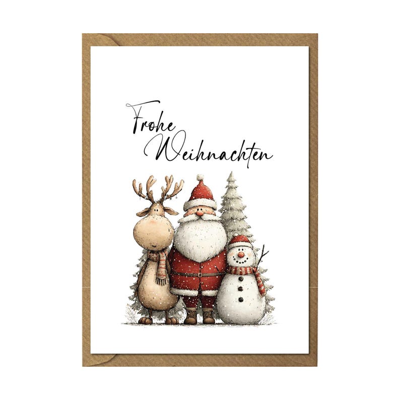 Elegant Christmas Cards in a Set of 5 With Envelopes - High-quality ...