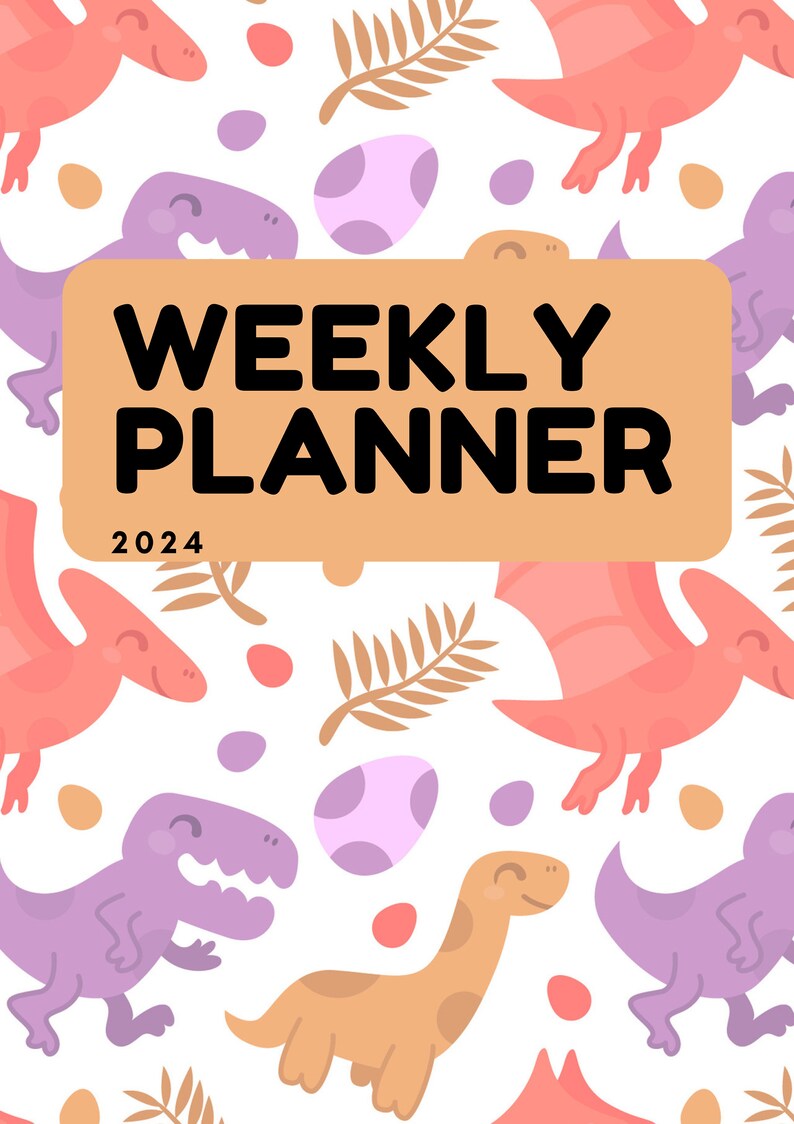 Dinosaur Weekly Planner 2024 - Etsy