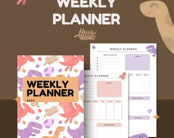 Jurassic Weekly Planner | Printable Dinosaur Organizer | Fierce ...