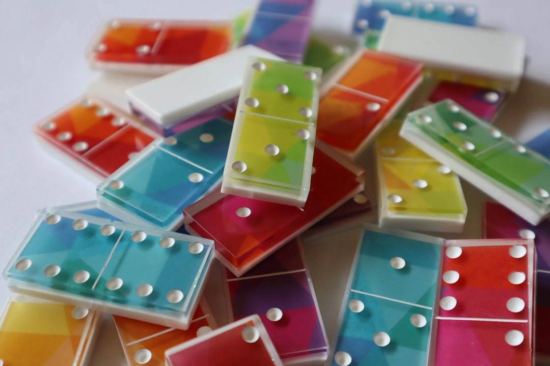 Rainbow Print Dominoes - Etsy