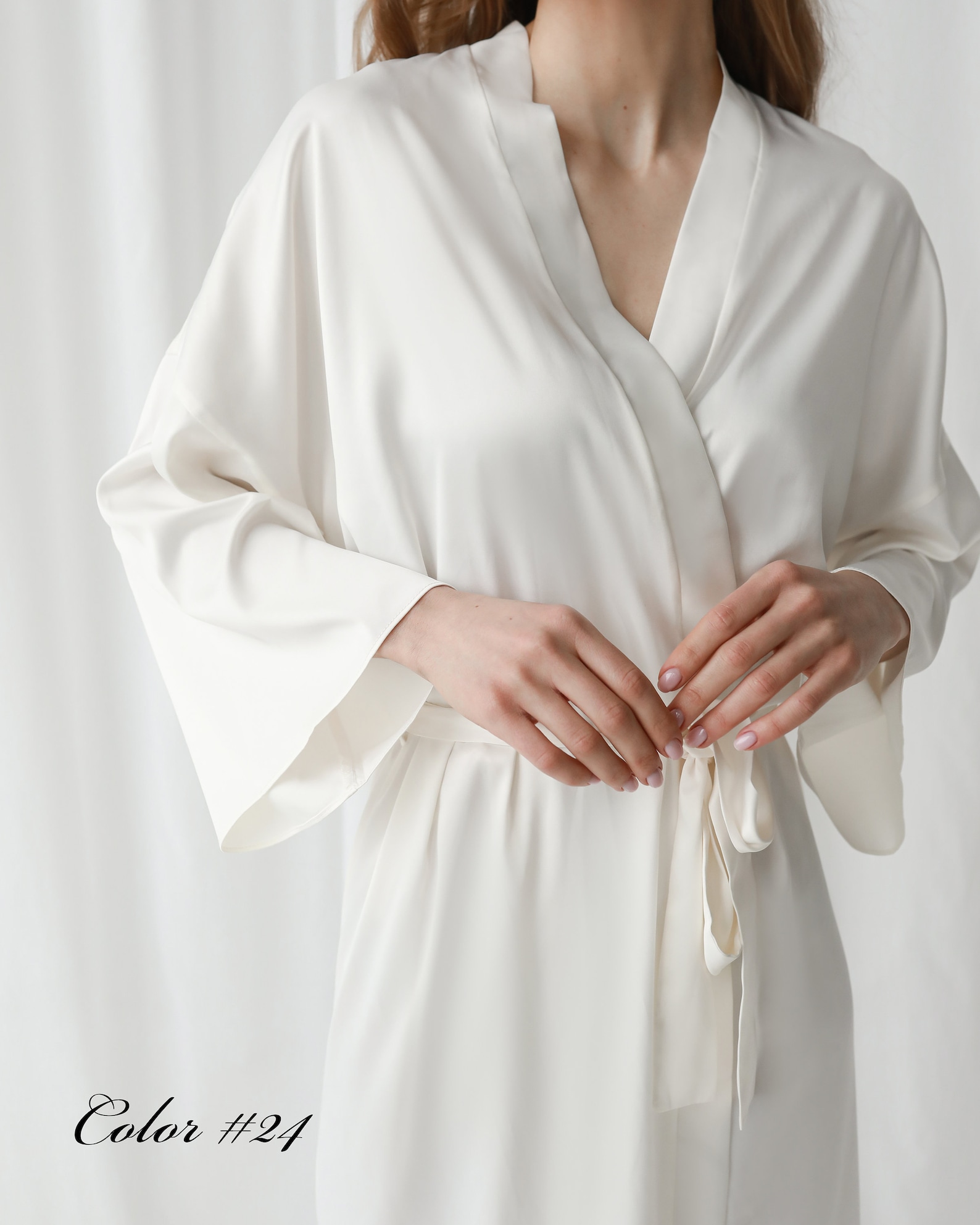 Long Silk Robe Ivory Bridal Robe Silk Satin Classic Long | Etsy