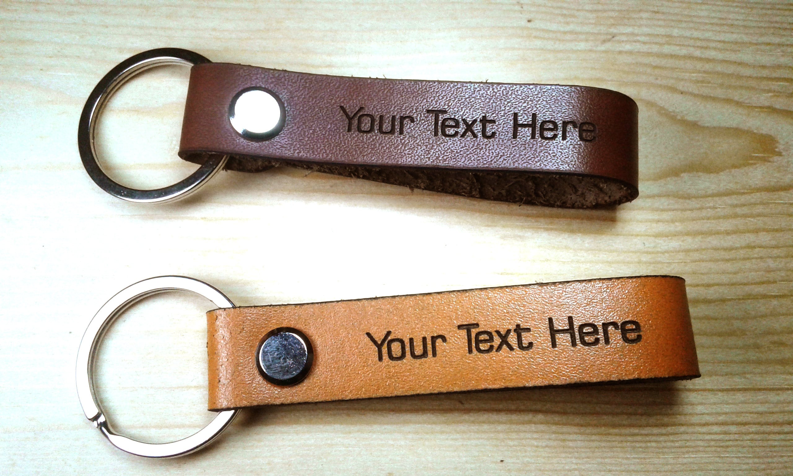 Personalized Brown Leather Keychain Handmade Leather Keychain - Etsy