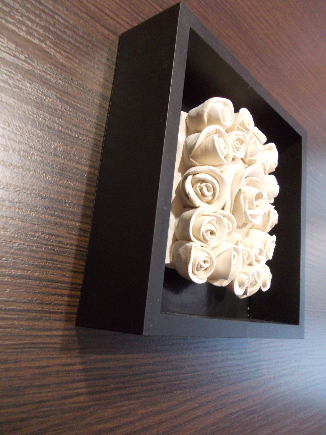 Rose Ceramic Wall Art Shadow Box Display Case Shadow Box Frame | Etsy