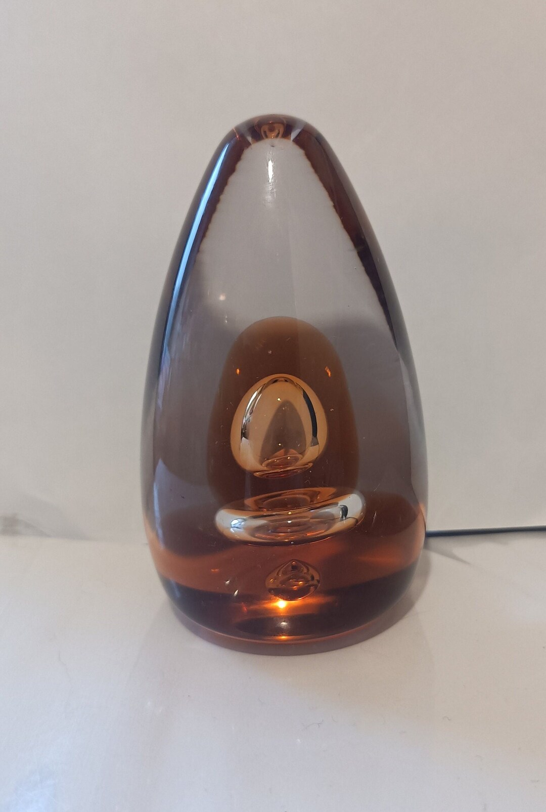 Amber Teardrop Paperweight. - Etsy