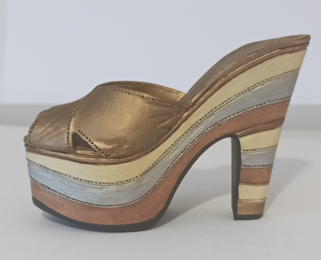 Miniature Shoe. Vintage Raine Willets Miniature Collector's Wedge Mule ...