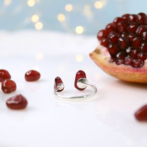 Pomegranate Seed Ring 925 Sterling Siver, Minimalist Persephone ...