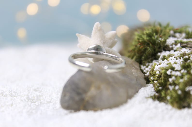 Edelweiss Ring: 925 Sterling Silver Alpine Flower, Adjustable Band - Etsy