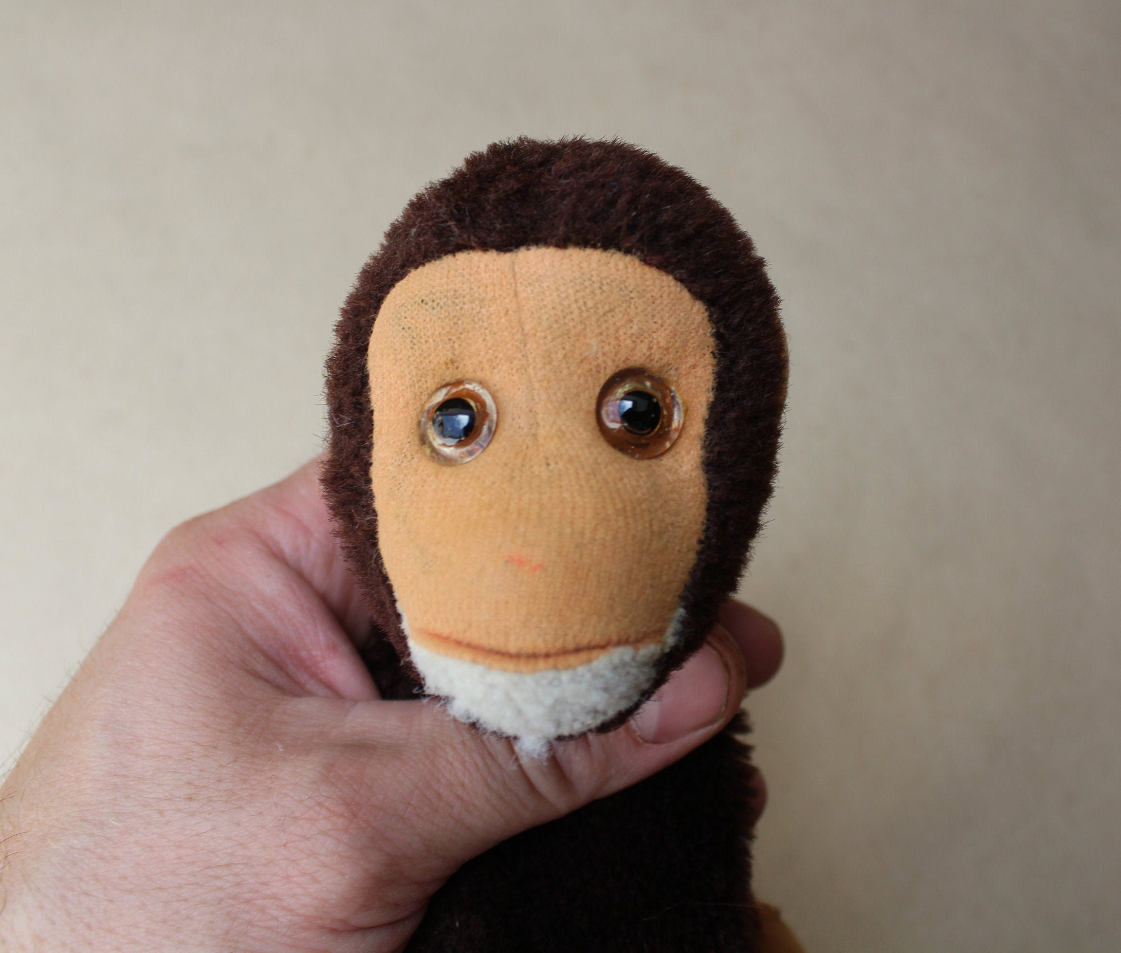 Vintage Monkey Hand Puppet: Plush Brown Fur Toy, 8" - Etsy