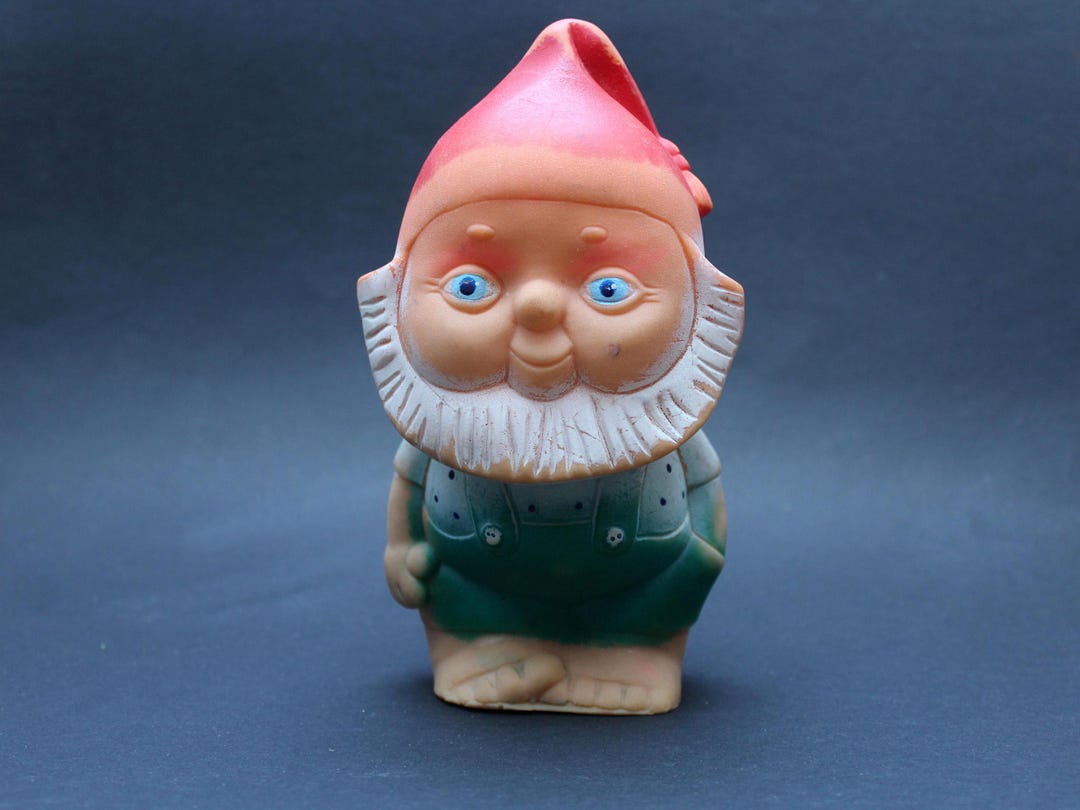 Rare Rubber Gnome, Vintage Soviet Toy, Leprechaun Soviet Toy, Big ...