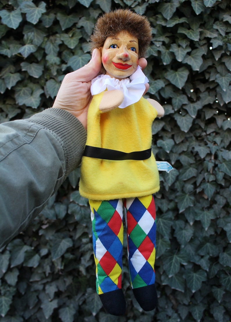 Vintage German Jester Hand Puppet: Hand-carved Wooden Head, Red Hat - Etsy