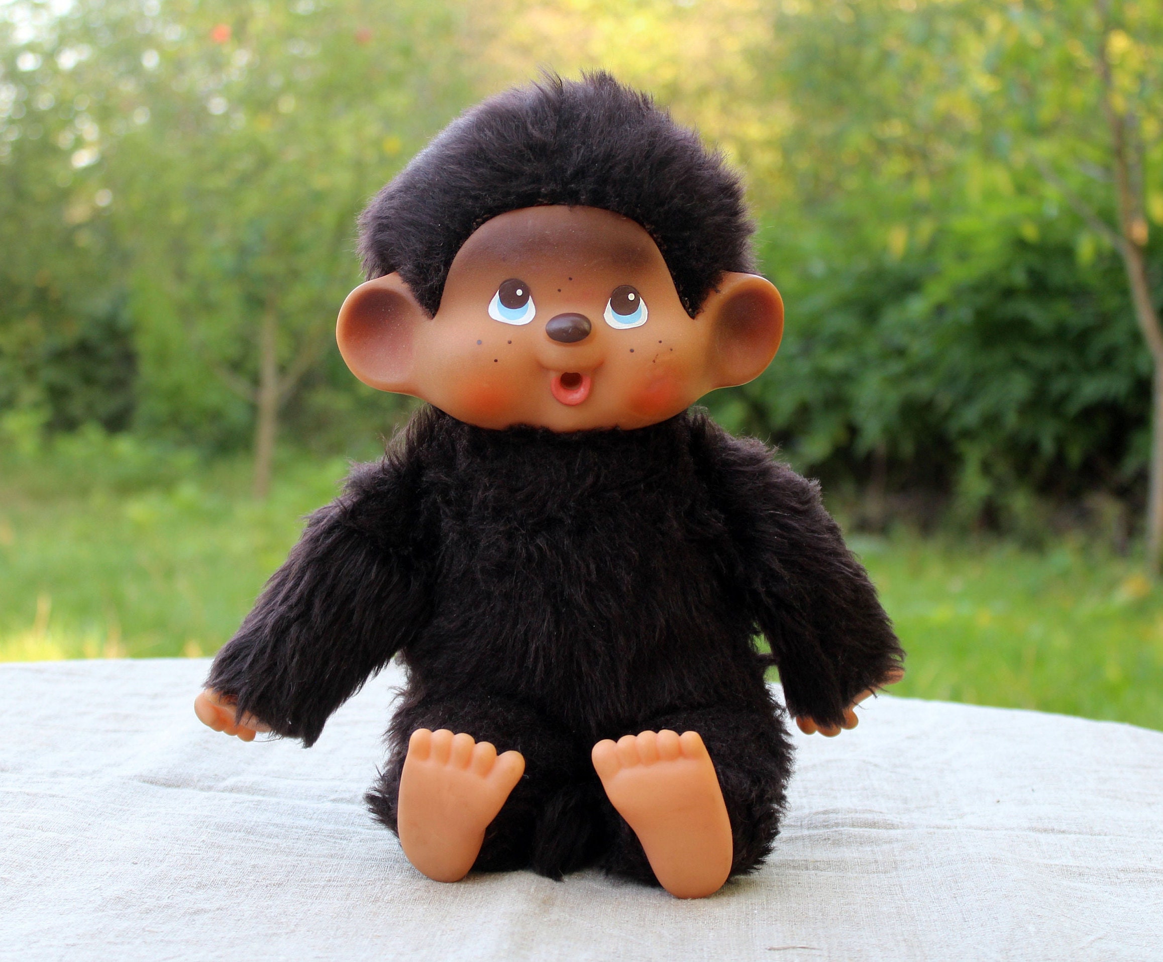 Rare Vintage 70s Monchichi Doll: XL Monkey Toy, Rubber Face - Etsy