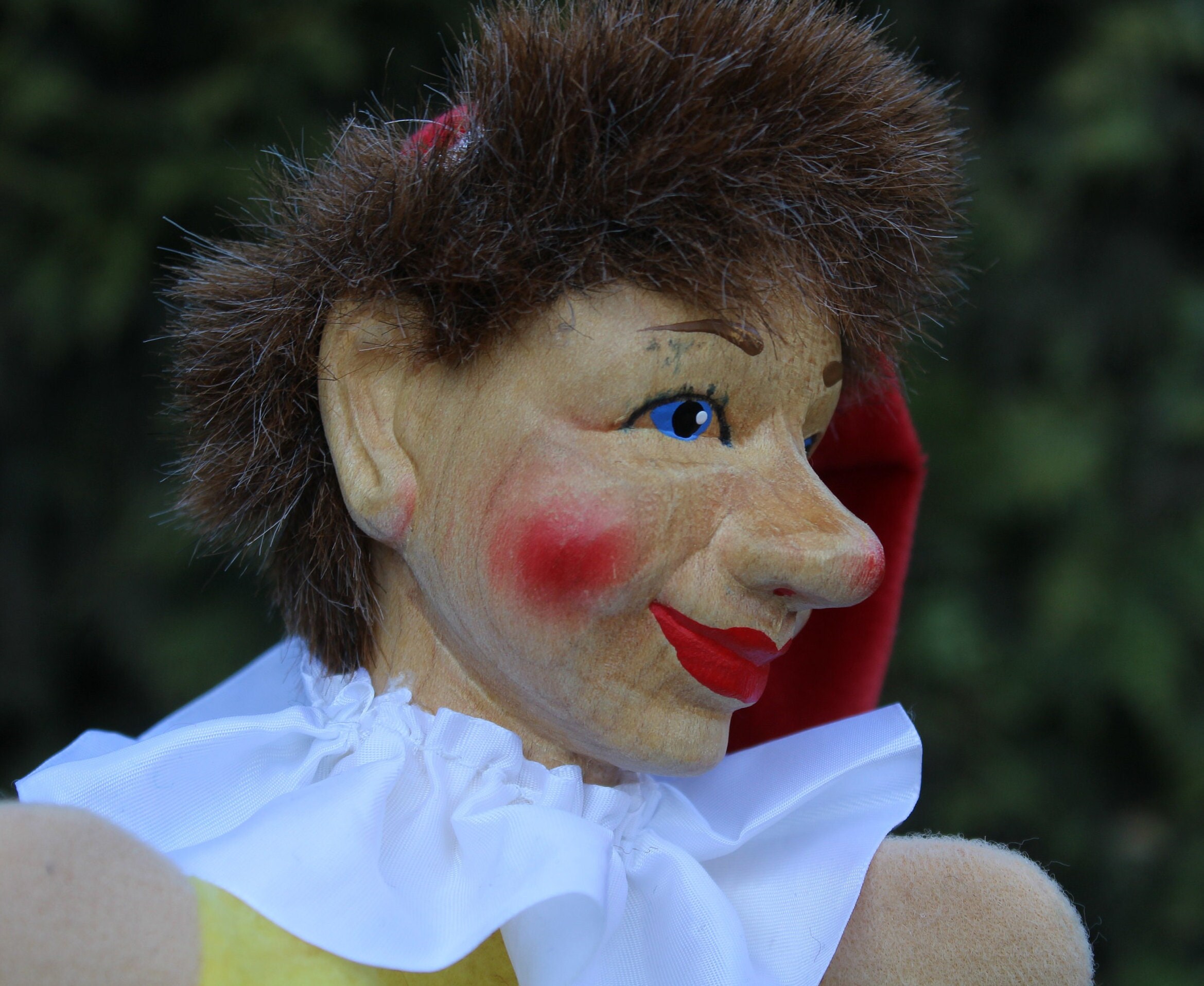 Vintage German Jester Hand Puppet: Hand-carved Wooden Head, Red Hat - Etsy