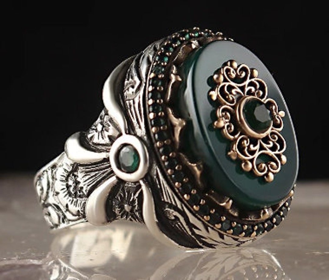 Natural Agate Silver Ring-handmade Ring-agate Stone Ring-jewelry Gift ...