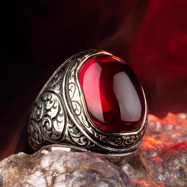 Ruby Men Ring - Etsy Ruby Men Ring - Etsy