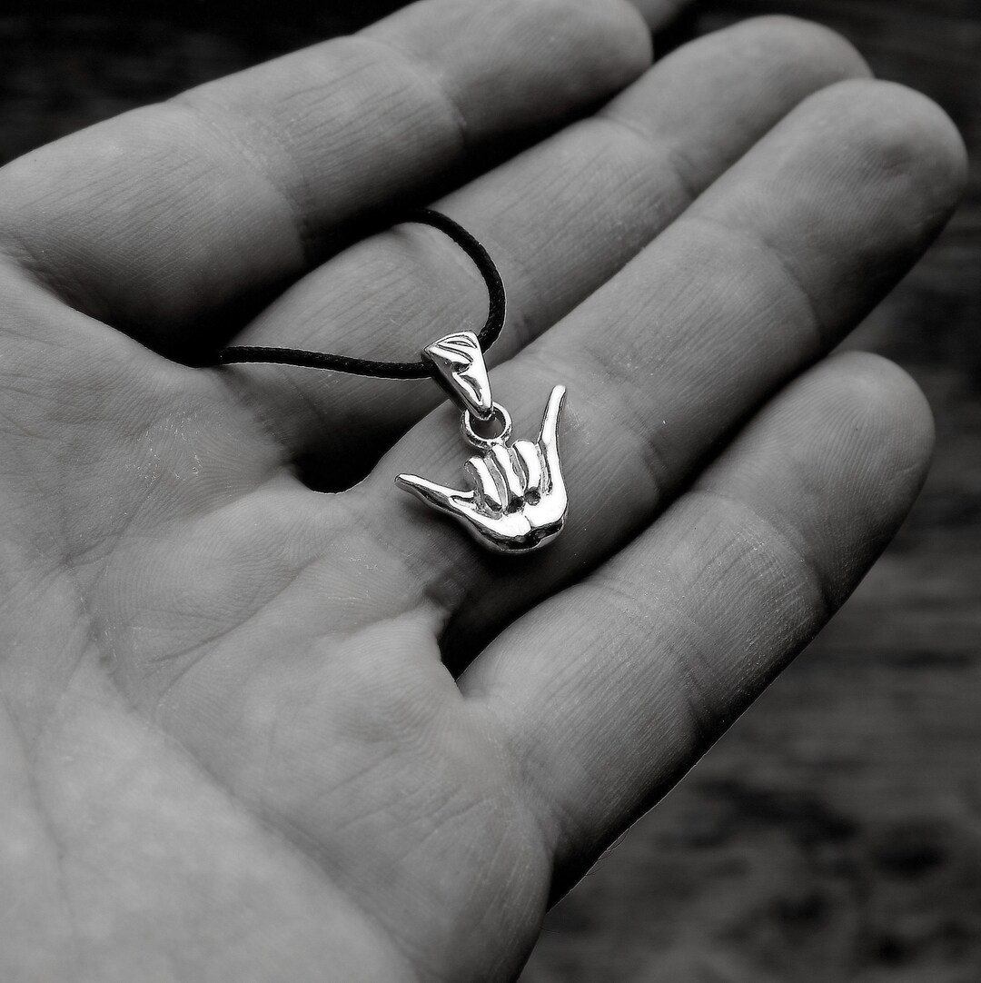 Handmade 925 Silver Shaka Necklace, Ocean Surf Pendant - Etsy