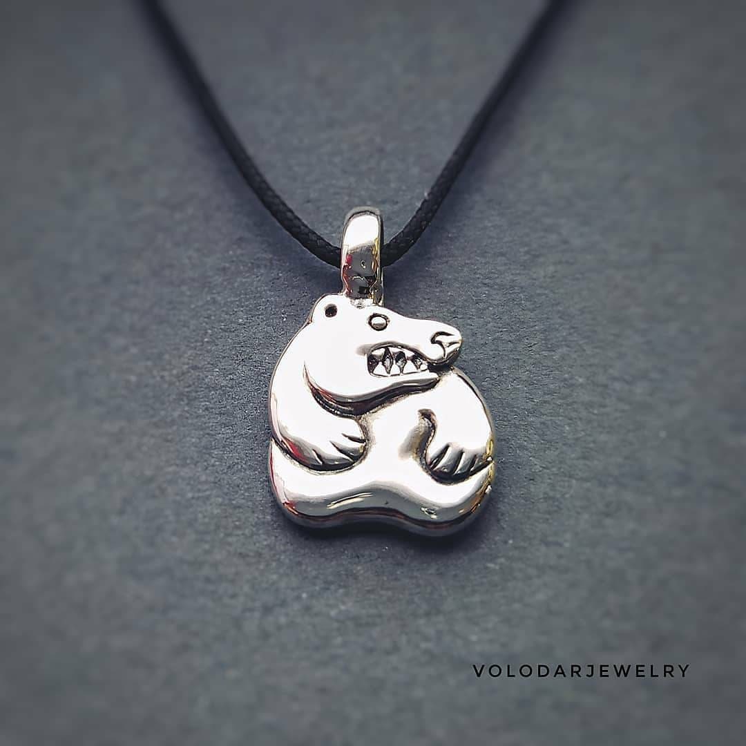 Bear Pendant Asbjorn Totem Jewelry Heart Amulet Double-sided Pendant ...