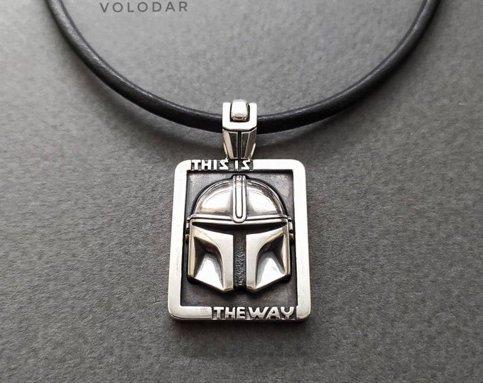 Mandalorian Necklace Silver Mandalorian Pendant Mandalorian Jewelry - Etsy