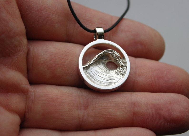 Wave Pendant Ocean Pendant Ocean Charm Sea Pendant Silver Wave - Etsy