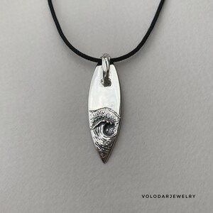 Surfboard Pendant Ocean Jewelry Wave Pendant Surf Jewelry - Etsy