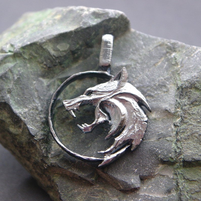 The Witcher Amulet Silver Pendant Witcher Medallion Witcher Wolf ...