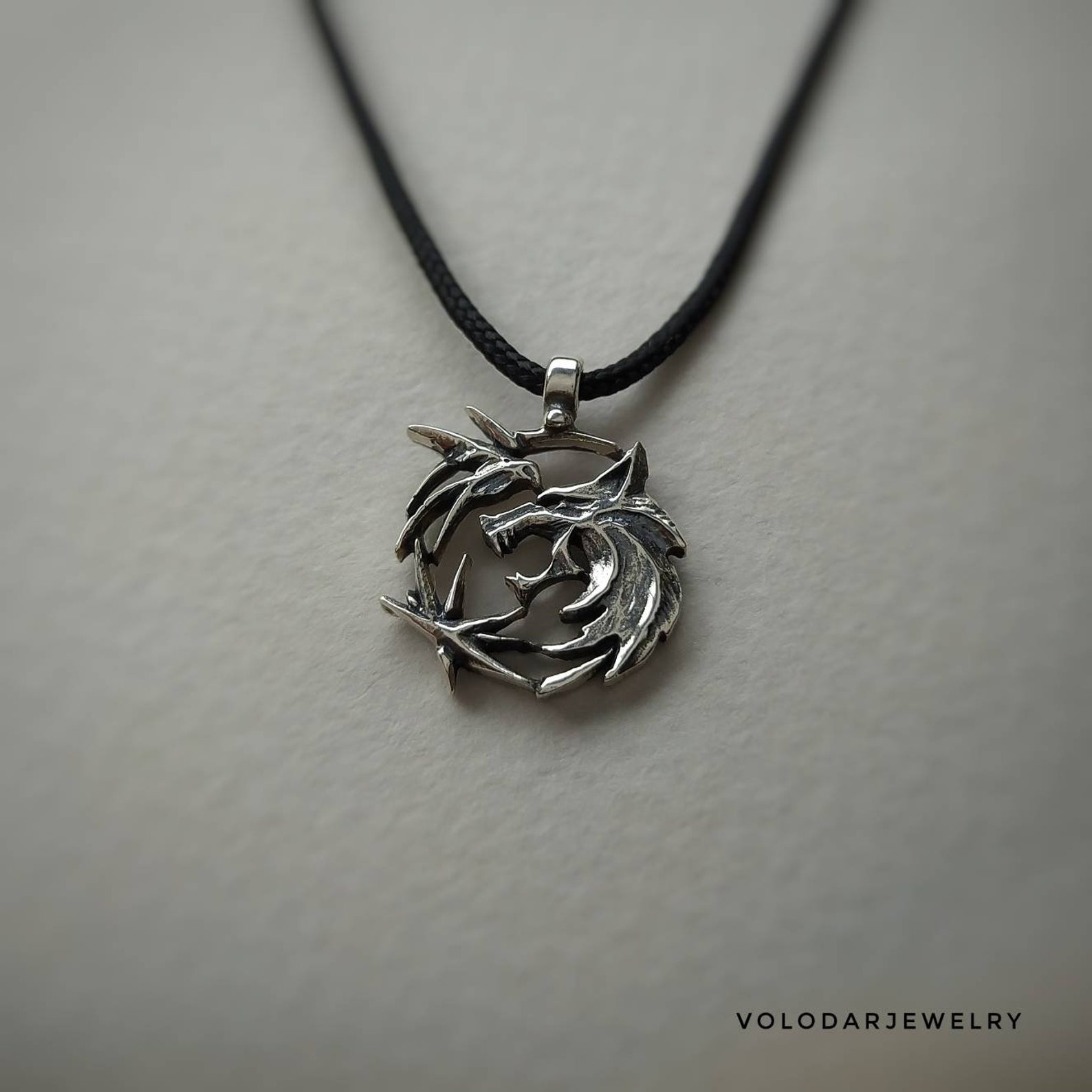Sterling Silver Witcher Medallion Necklace: White Wolf, Ciri, Yennefer ...