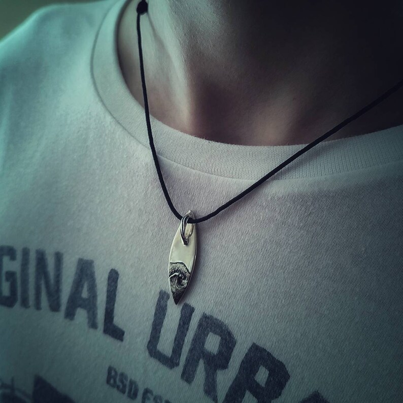 Surfboard Pendant Ocean Jewelry Wave Pendant Surf Jewelry - Etsy