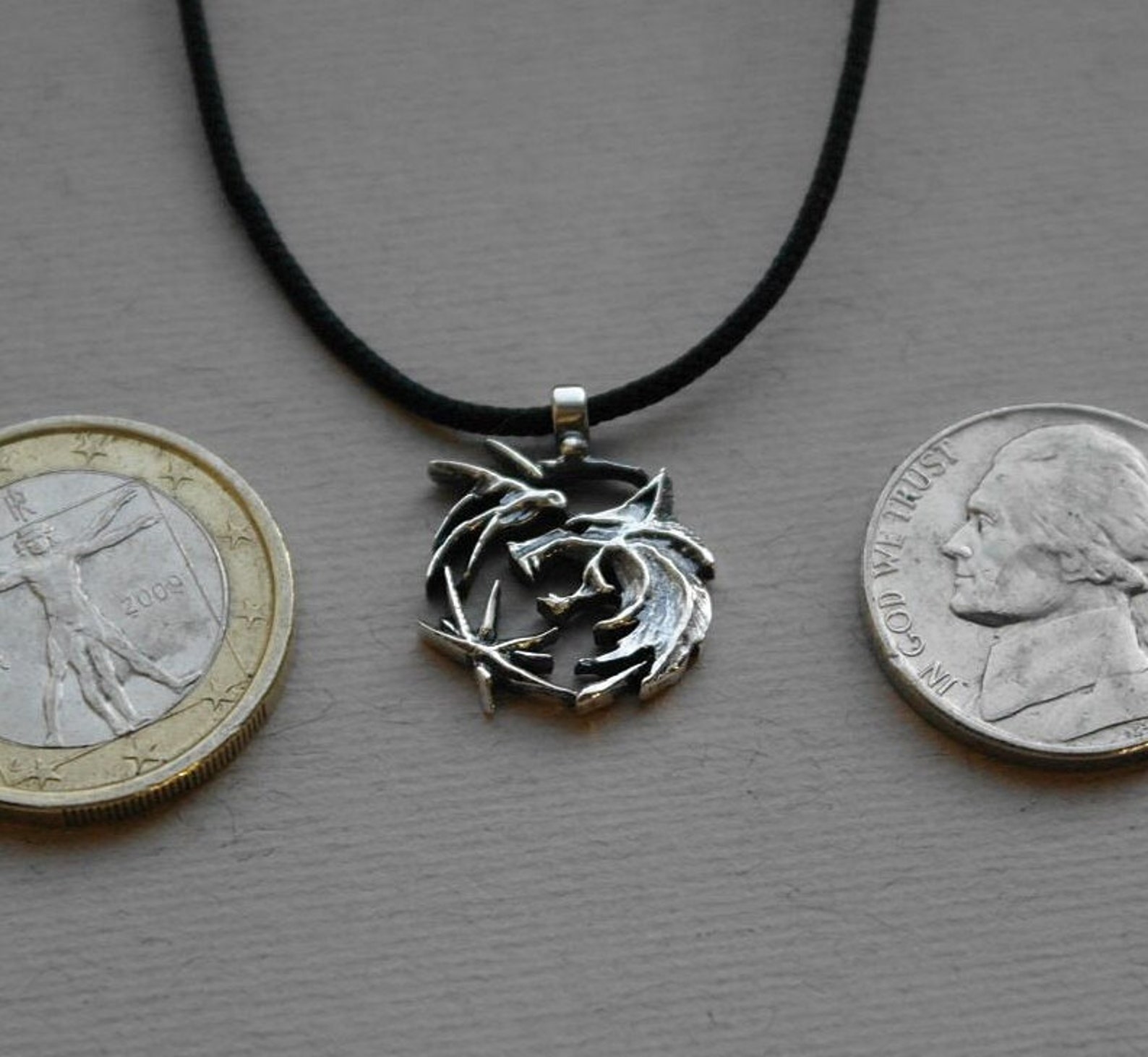 Sterling Silver Witcher Medallion Necklace: White Wolf, Ciri, Yennefer ...