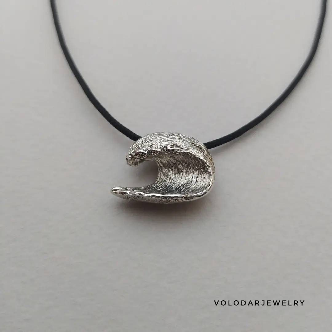 Wave Pendant Wave Necklace Surf Jewelry Ocean Wave Jewelry - Etsy