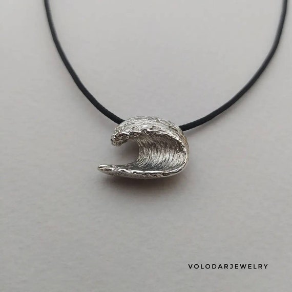 Wave Pendant Wave Necklace Surf Jewelry Ocean Wave Jewelry - Etsy