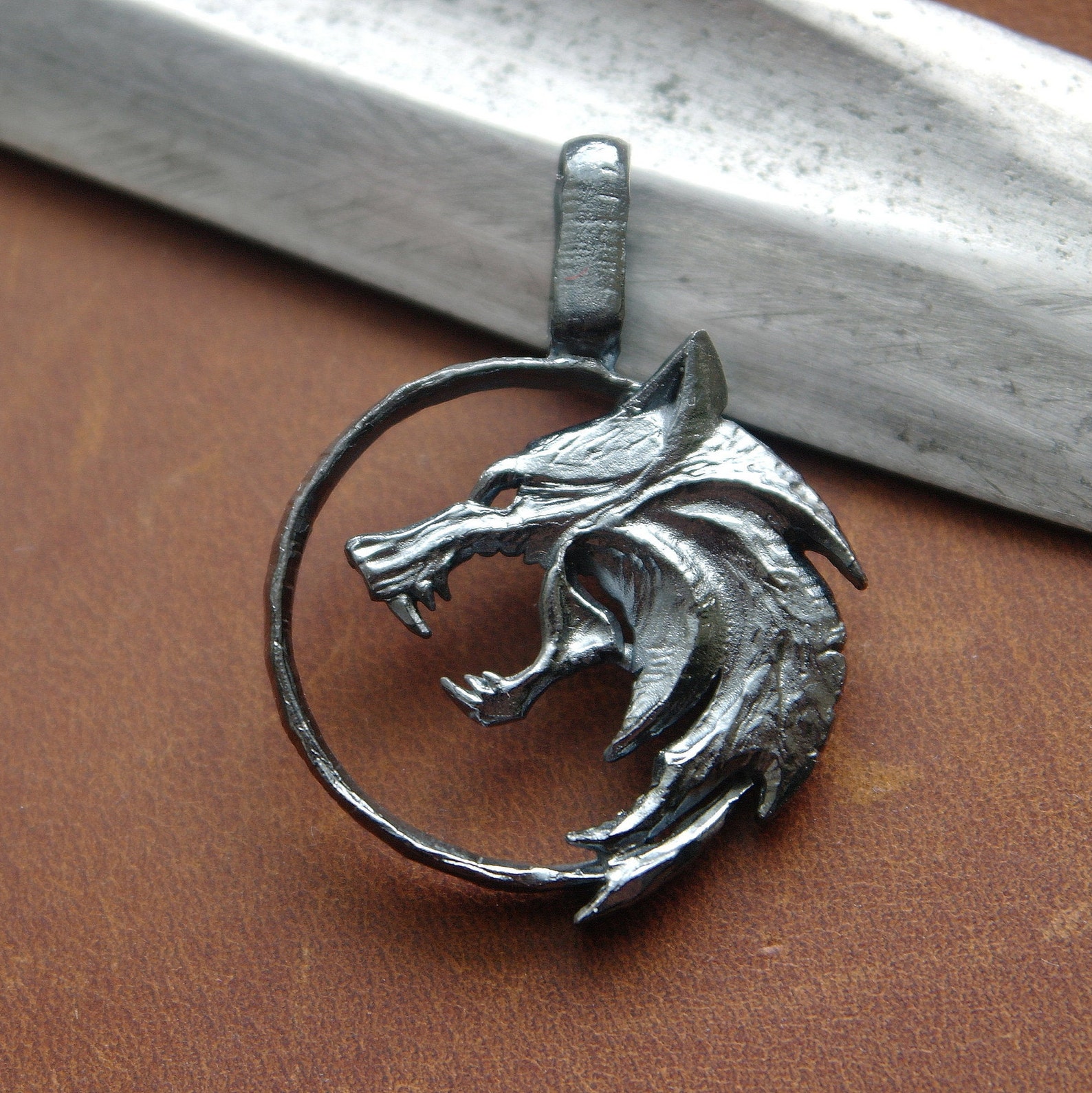 The Witcher Amulet Silver Pendant Witcher Medallion Witcher Wolf ...