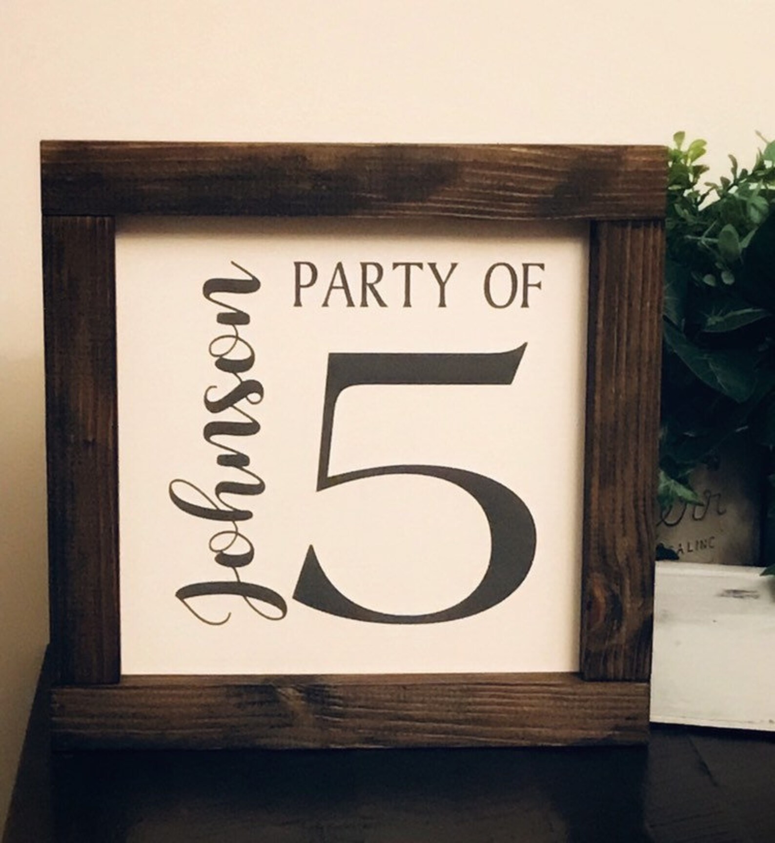 Party of 3 sign family number sign personalized wood sign | Etsy