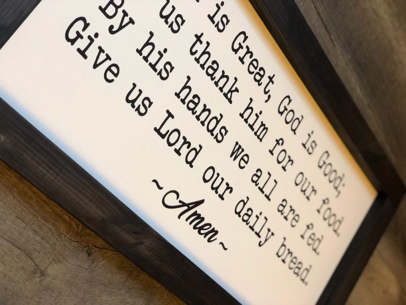 God is Great God is good sign Prayer sign dinner prayer | Etsy