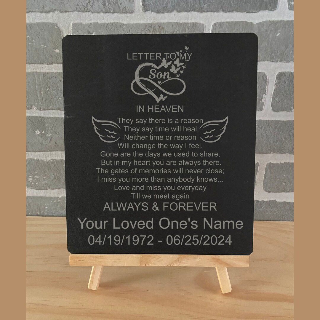 Personalized Slate Memorial Plaque, Engraved Remembrance Gift - Etsy