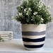Navy Blue Stripes Planter Pot, 12cm - Etsy