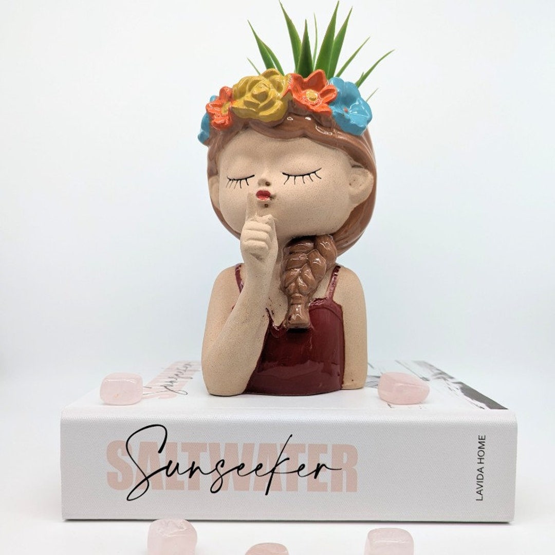 Girl With Flower Headdress Planter Pot | Pots for Plants | Succulent ...