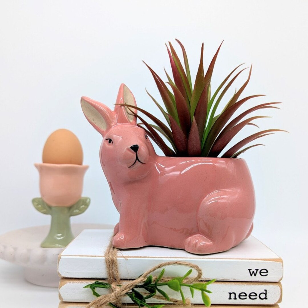 Pink Bunny Planter Pot, 14cm | Bunny Gifts | Easter Gifts | Animal ...