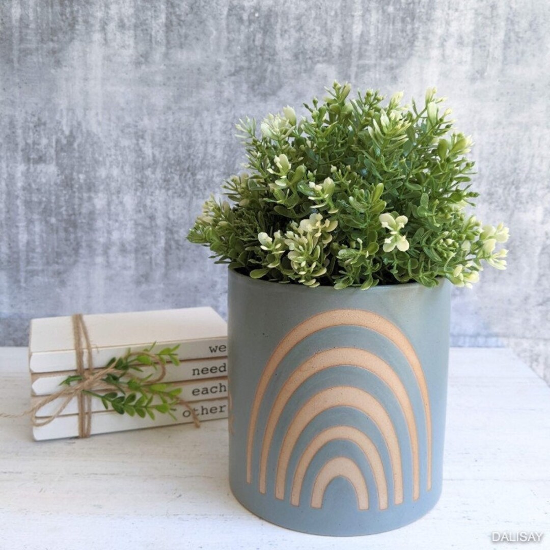 Blue Rainbow Planter Pot, 14cm - Etsy