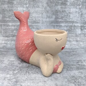 Pink Sea Mermaid Planter Pot, 14cm | Mermaid Decor | Mermaid Gifts ...