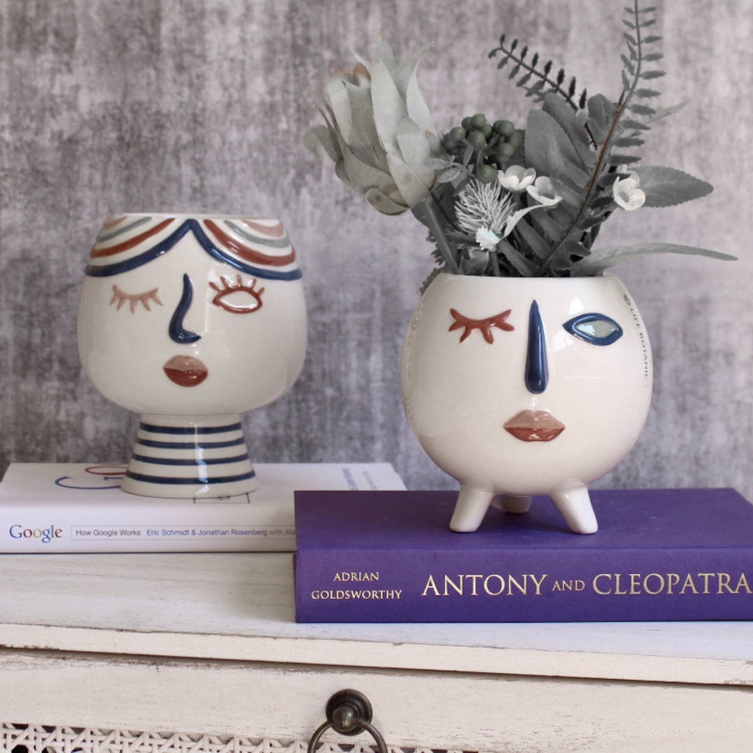 Wink Girl Ceramic Pot Planter | Winking Girl | Girl Planter | Lady Pot ...