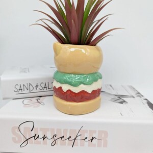 Hamburger Cat Planter Pot | Funny Novelty Planter | Gift for Cat Mum ...