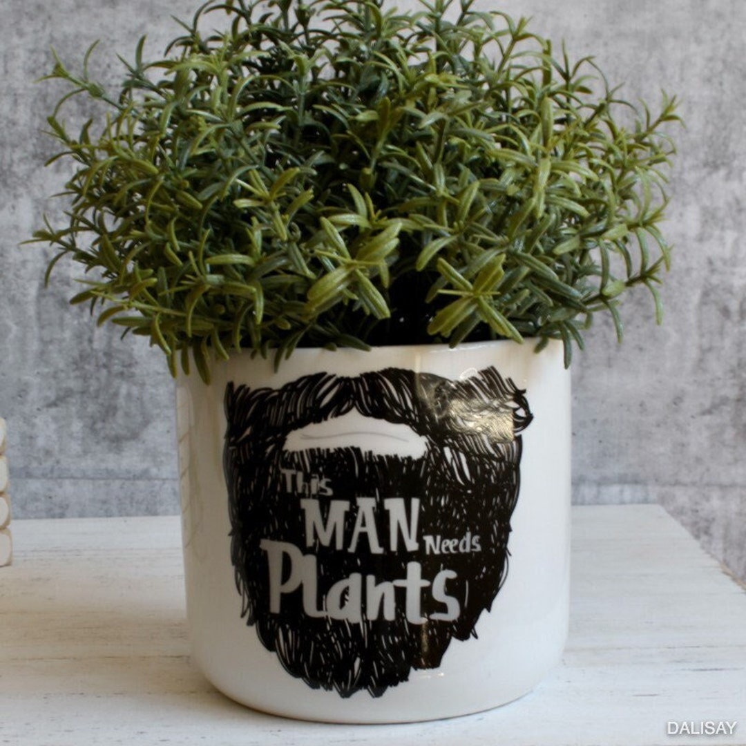Man Beard Planter Pot, 12cm | Funny Planter | Gifts for Him - Etsy