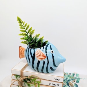 Colourful Fish Planter Pot | Pink Blue Fish Pot | Gift for Fish Lovers ...