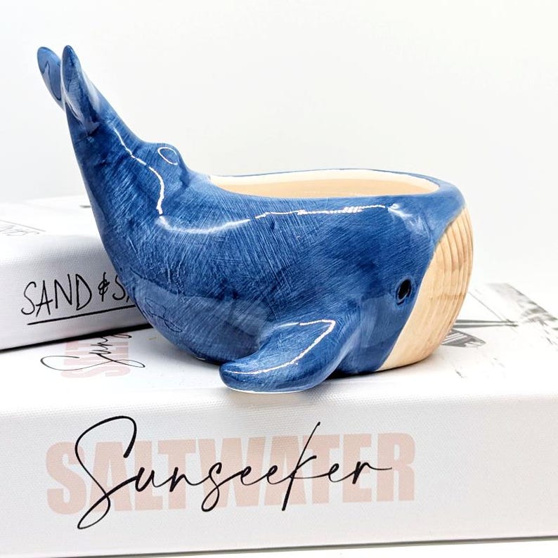 Happy Blue Whale Ceramic Planter Pot - Etsy