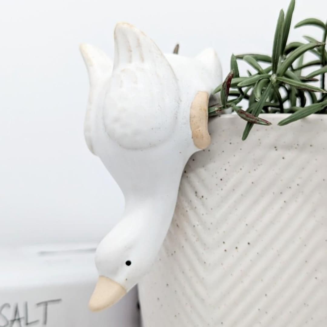 Ceramic Duck Pot Sitter: Garden Decor Hanger - Etsy
