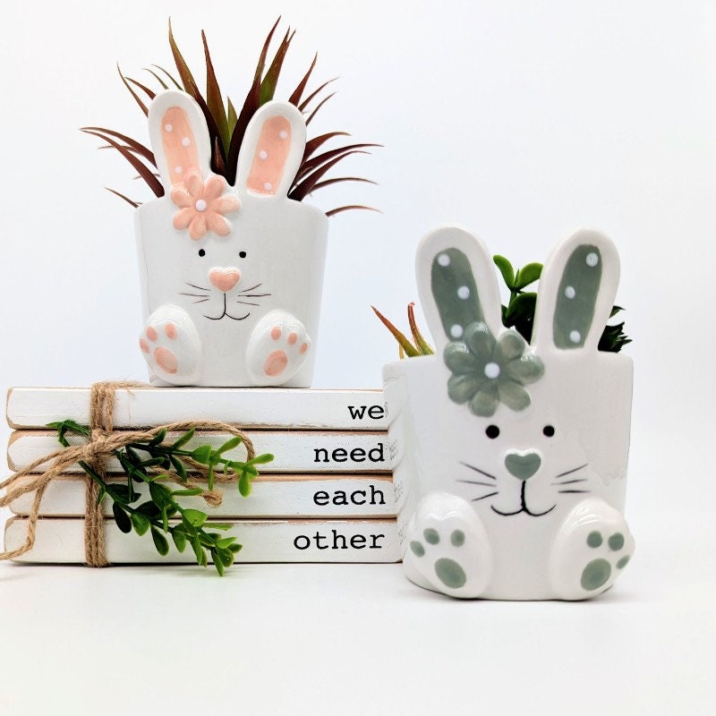 Rabbit Planter - Etsy